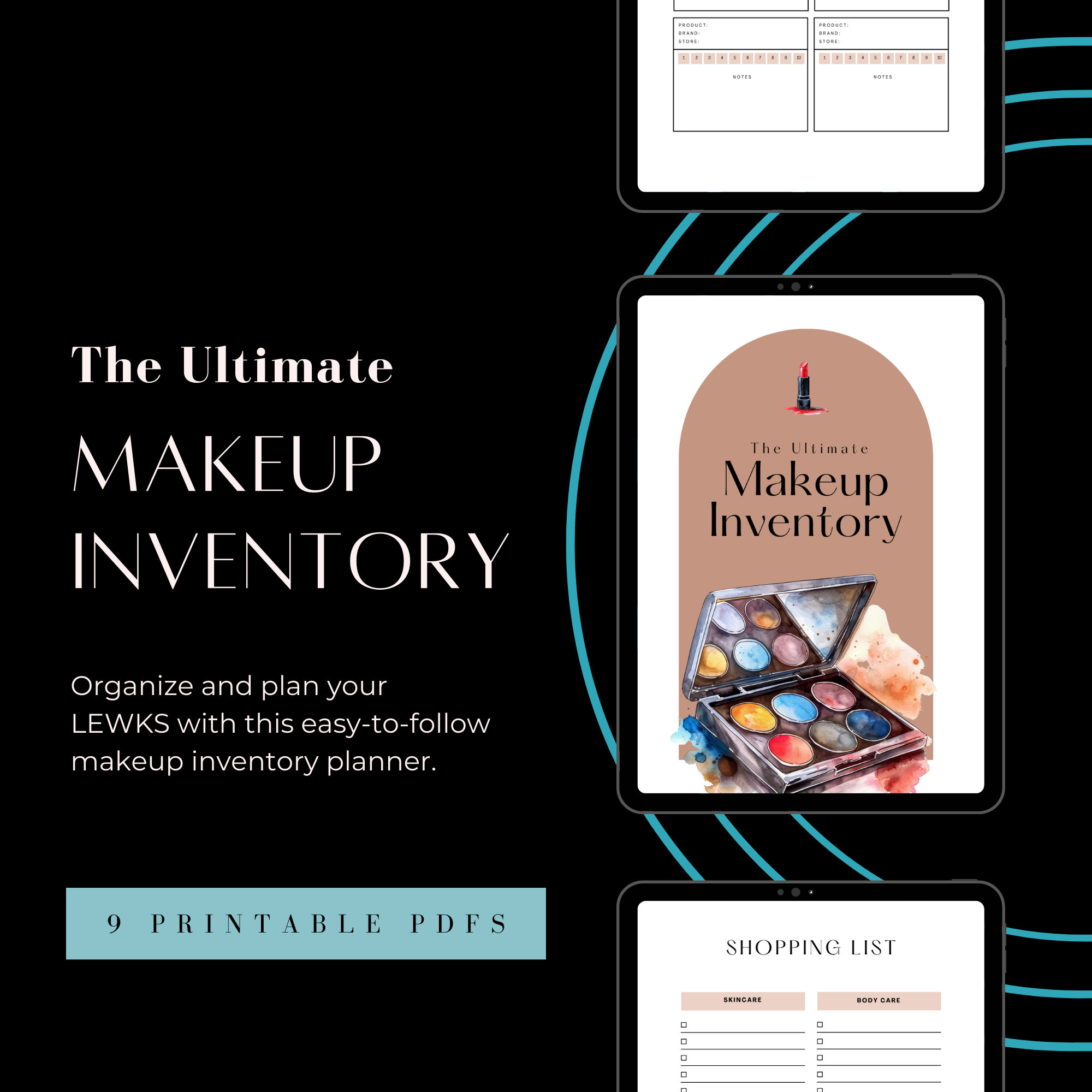 Makeup Inventory Organizer, Printable Cosmetics Planner, MUA Lovers ...