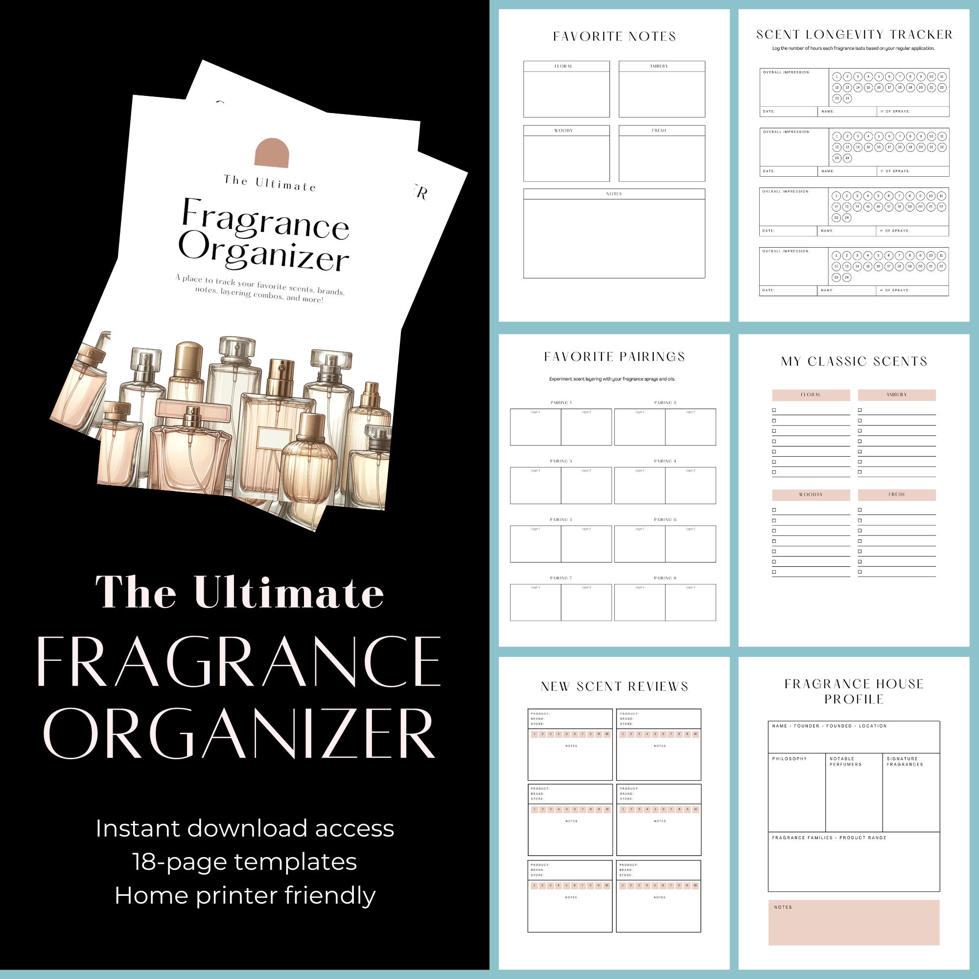Fragrance Organizer, Printable Beauty Planner, Scent Lovers, Print ...