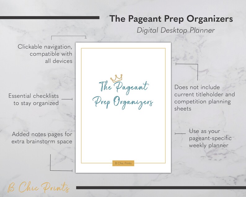 Pageant Prep Checklists, the Essential Organizer, Downloadable PDF ...