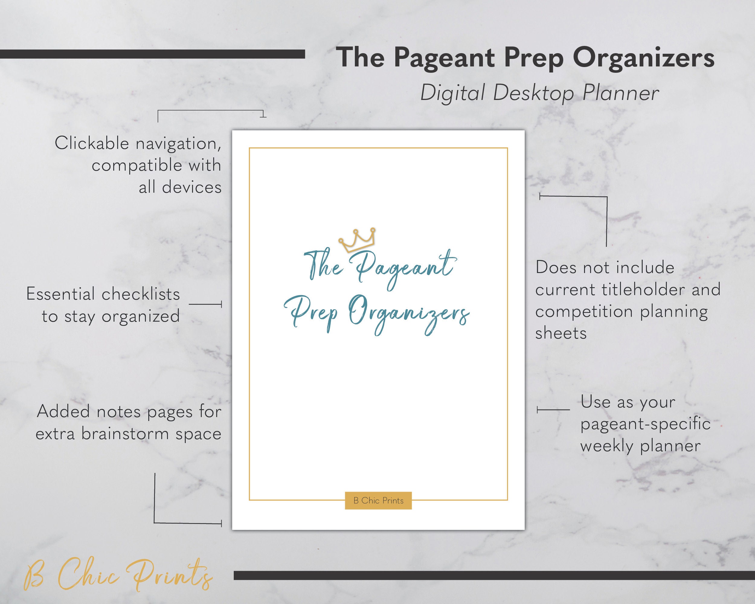 Pageant Prep Checklists, the Essential Organizer, Downloadable PDF ...