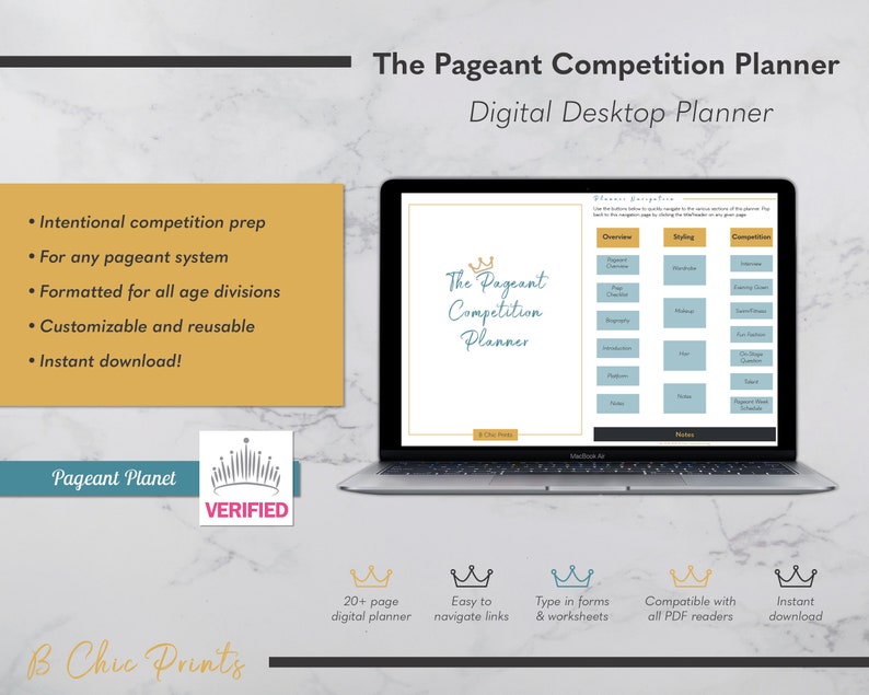 Pageant Competition Prep Planner, Downloadable PDF Planner - Etsy