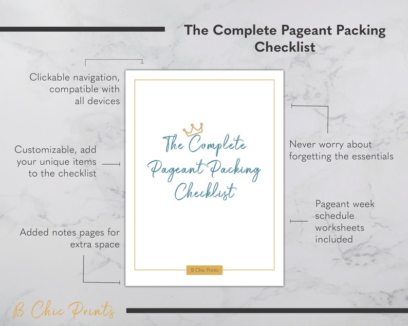 Pageant Packing List, Downloadable PDF Planner - Etsy