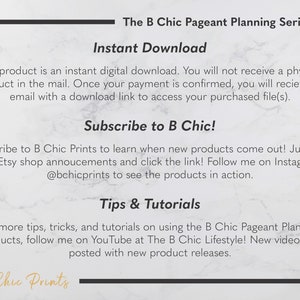 Pageant Prep Checklists, the Essential Organizer, Downloadable PDF ...