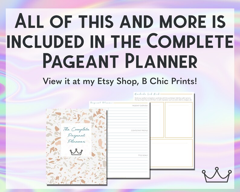 Pageant Prep Checklists The Essential Organizer Downloadable | Etsy