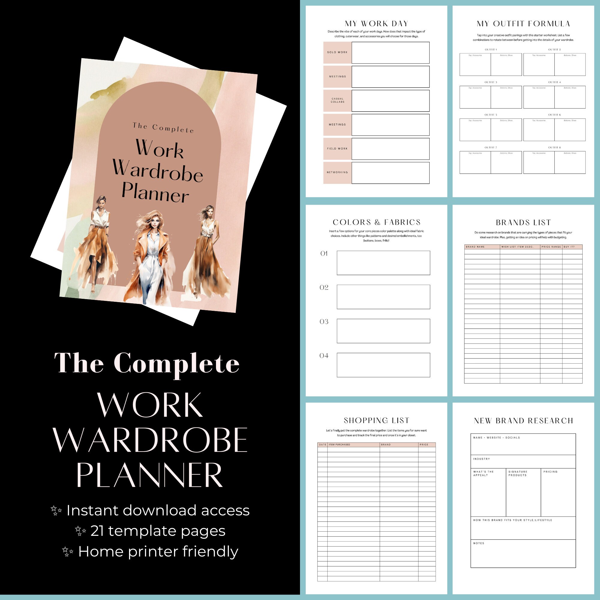 Work Wardrobe Planner, Office Outfits Organizer, Annual Shopping ...