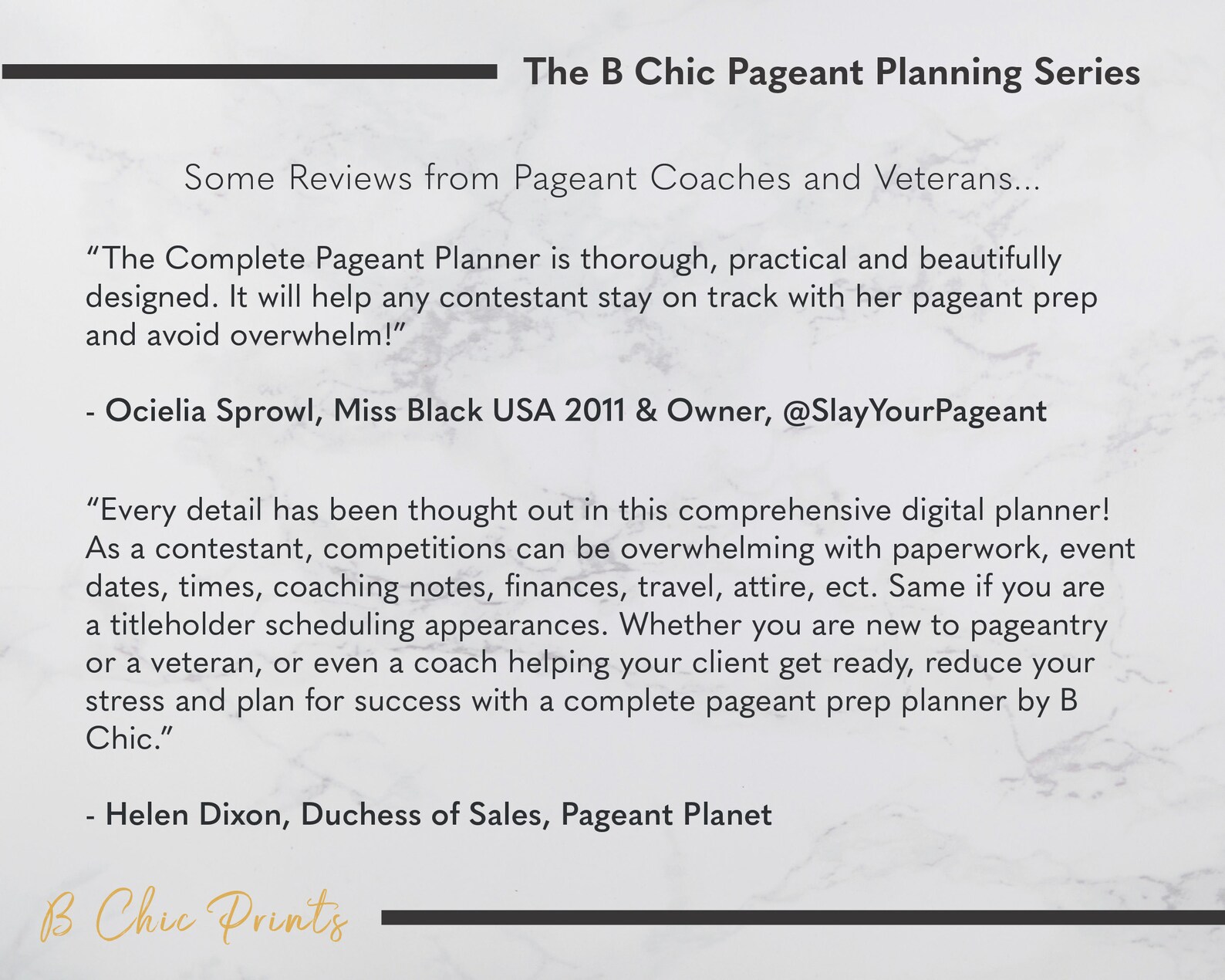 Pageant Prep Checklists, the Essential Organizer, Downloadable PDF ...