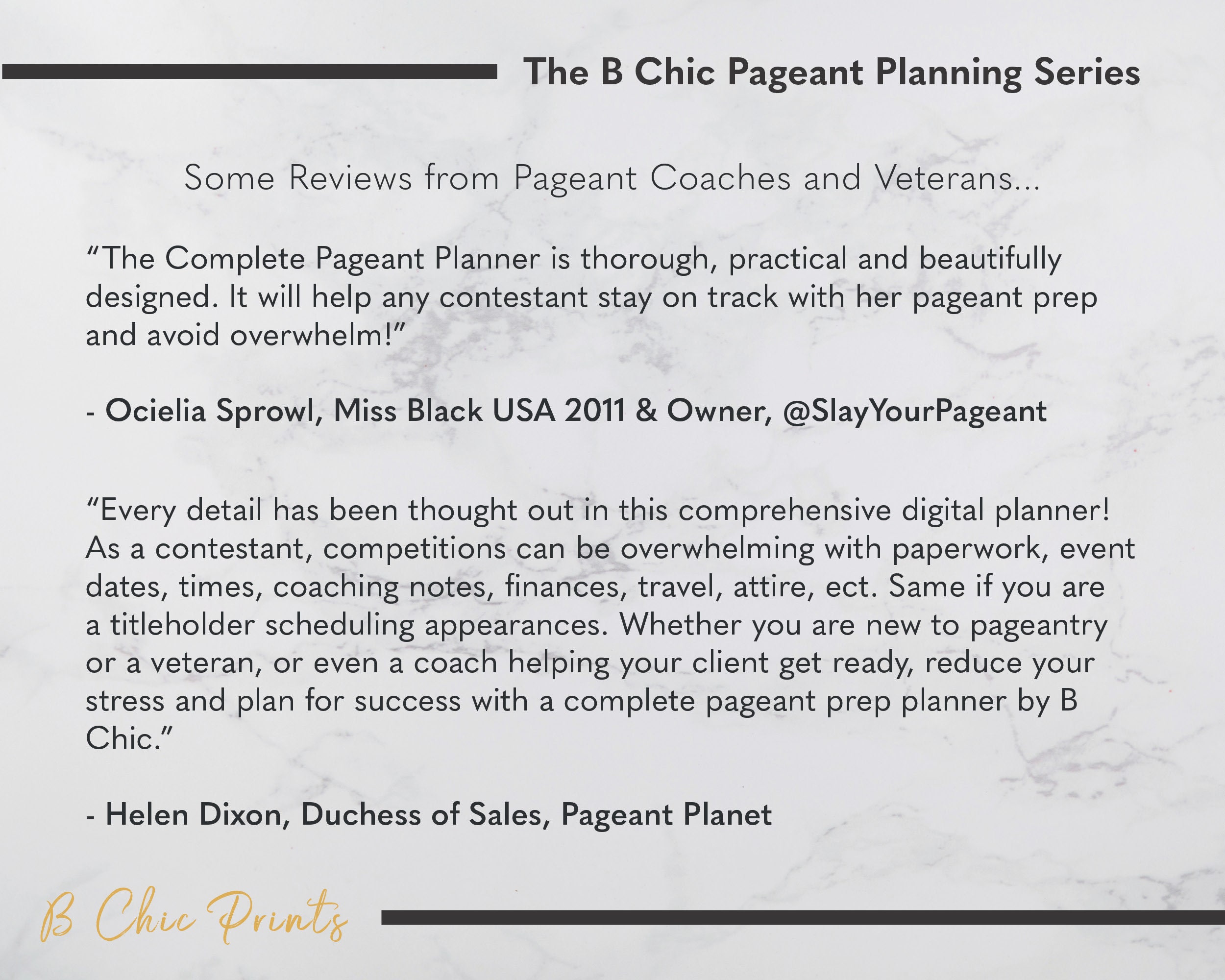 Pageant Prep Checklists, the Essential Organizer, Downloadable PDF ...