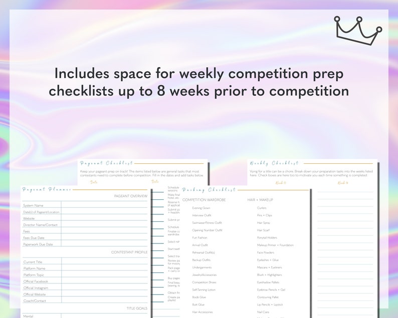 Pageant Prep Checklists The Essential Organizer Downloadable | Etsy
