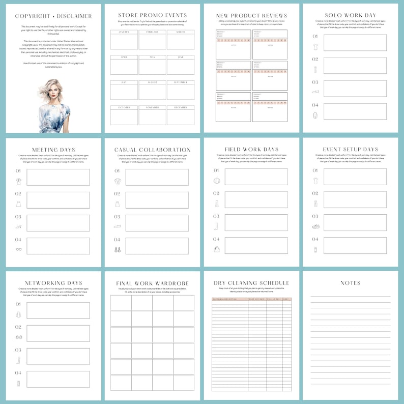 Work Wardrobe Planner, Office Outfits Organizer, Annual Shopping ...