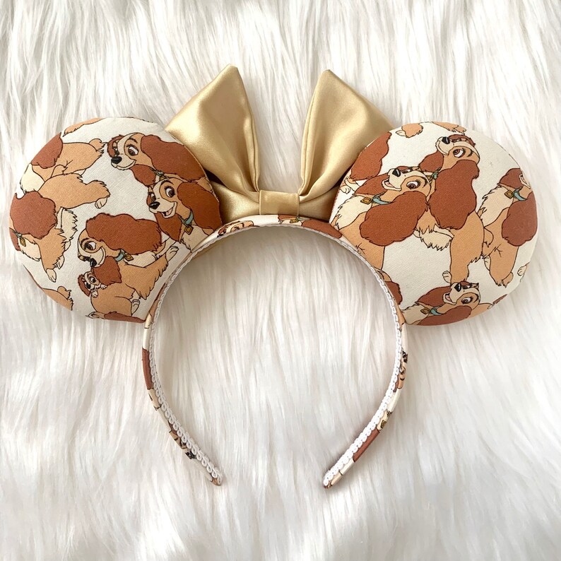 Lady and the Tramp Inspired Minnie Mickey Mouse Ears Headband - Etsy