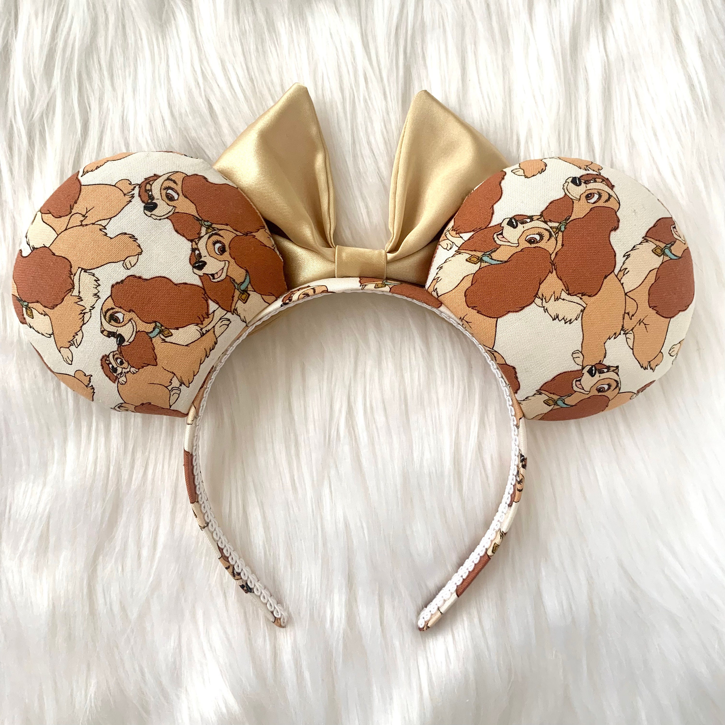 Lady and the Tramp Inspired Minnie Mickey Mouse Ears Headband - Etsy