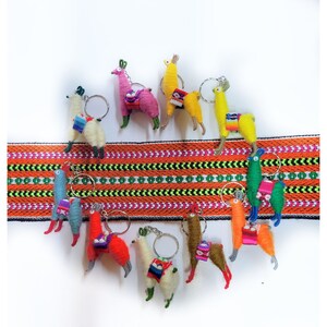 Handmade Llama Keychain: Peruvian Alpaca Wool Charm - Etsy