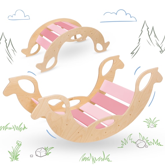 Wooden Rocker Horse Rocking Arch Climber White Wooden - Etsy