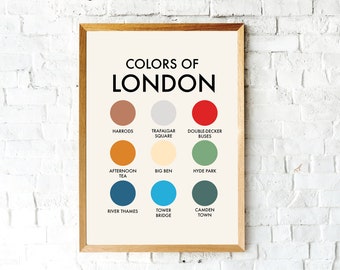 Colors of London England Wall Printable Pantone Digital Palette Art ...