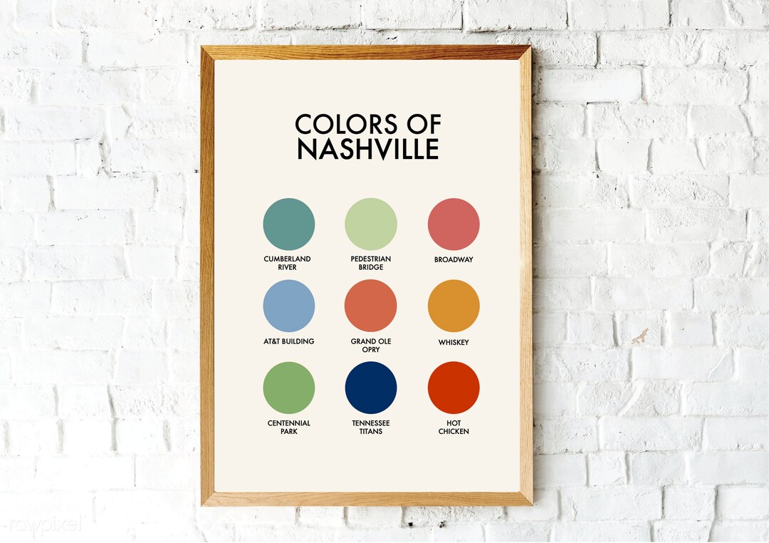 Colors of Nashville Tennessee Wall Printable Pantone Digital Palette ...