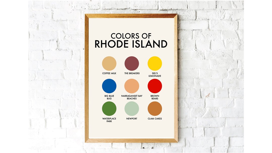 Colors of Rhode Island Wall Printable Pantone Digital Palette Art Print ...