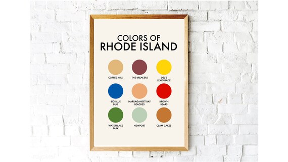 Colors of Rhode Island Wall Printable Pantone Digital Palette - Etsy