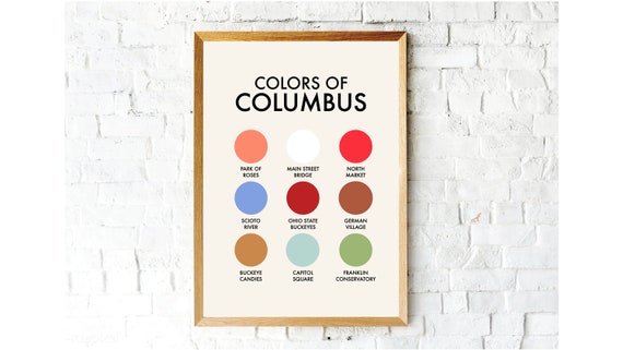 Colors of Columbus Ohio Wall Printable Pantone Digital Palette - Etsy
