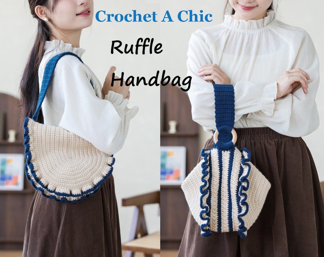 The Chic Ruffle Handbag Crochet Pattern, Handmade Handbag Crochet Step ...