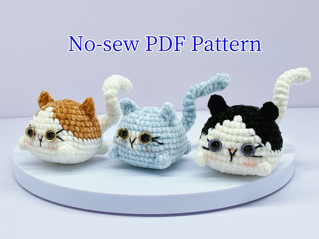 No-sew 3-in-1 Cat Loaf Crochet Pattern: Kitty Bun Amigurumi Bundle - Etsy