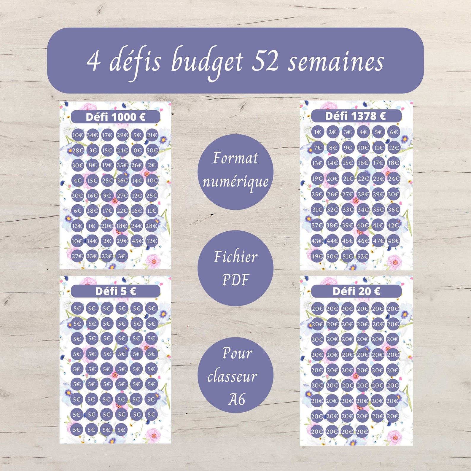 Défis budget à imprimer pour économiser de l'argent en 52 - Etsy France Défis budget à imprimer pour économiser de l'argent en 52 - Etsy France