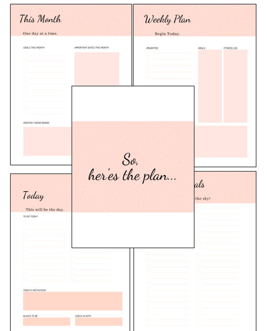 Pink Polka Dot Planner Printable - Etsy