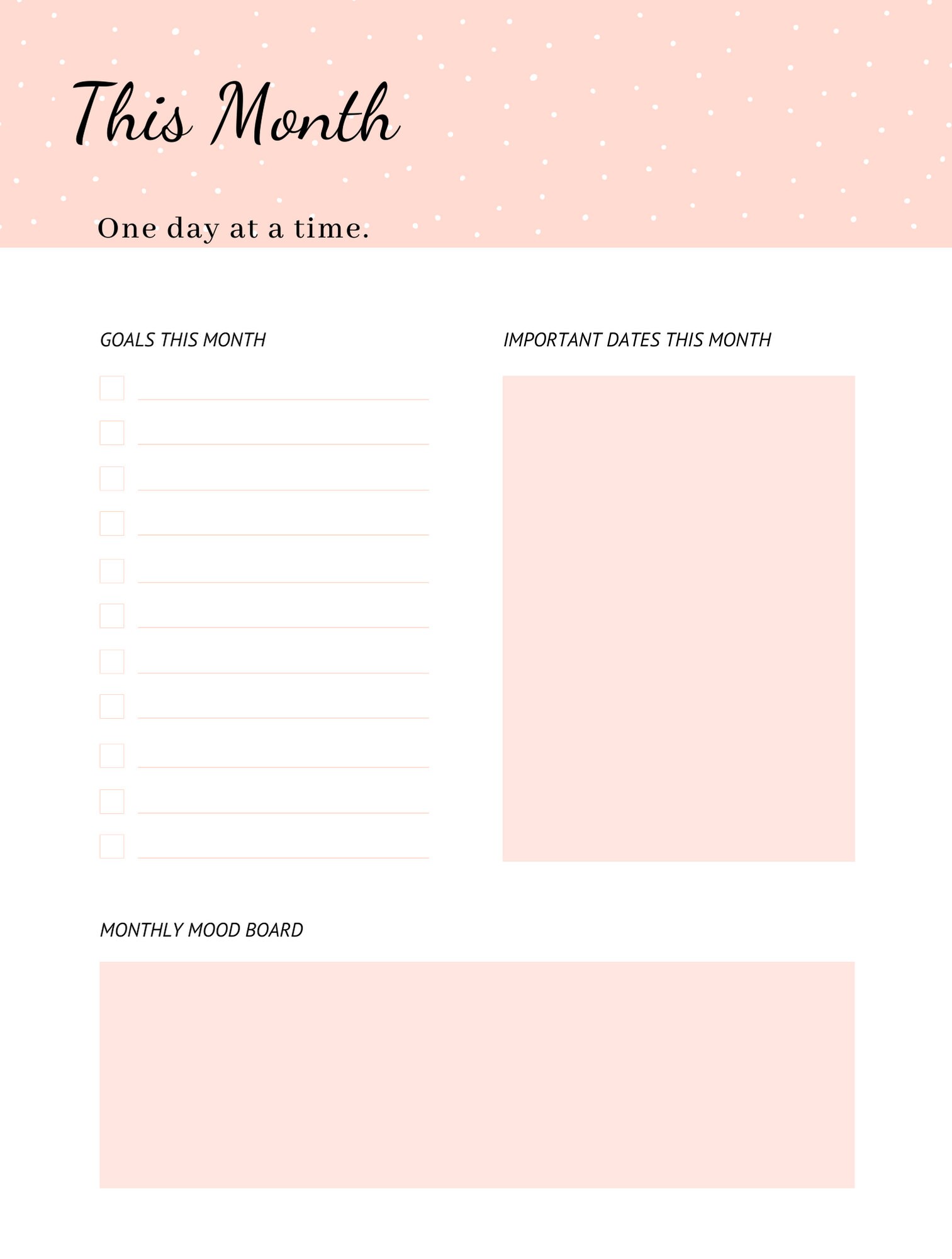 Pink Polka Dot Planner Printable - Etsy