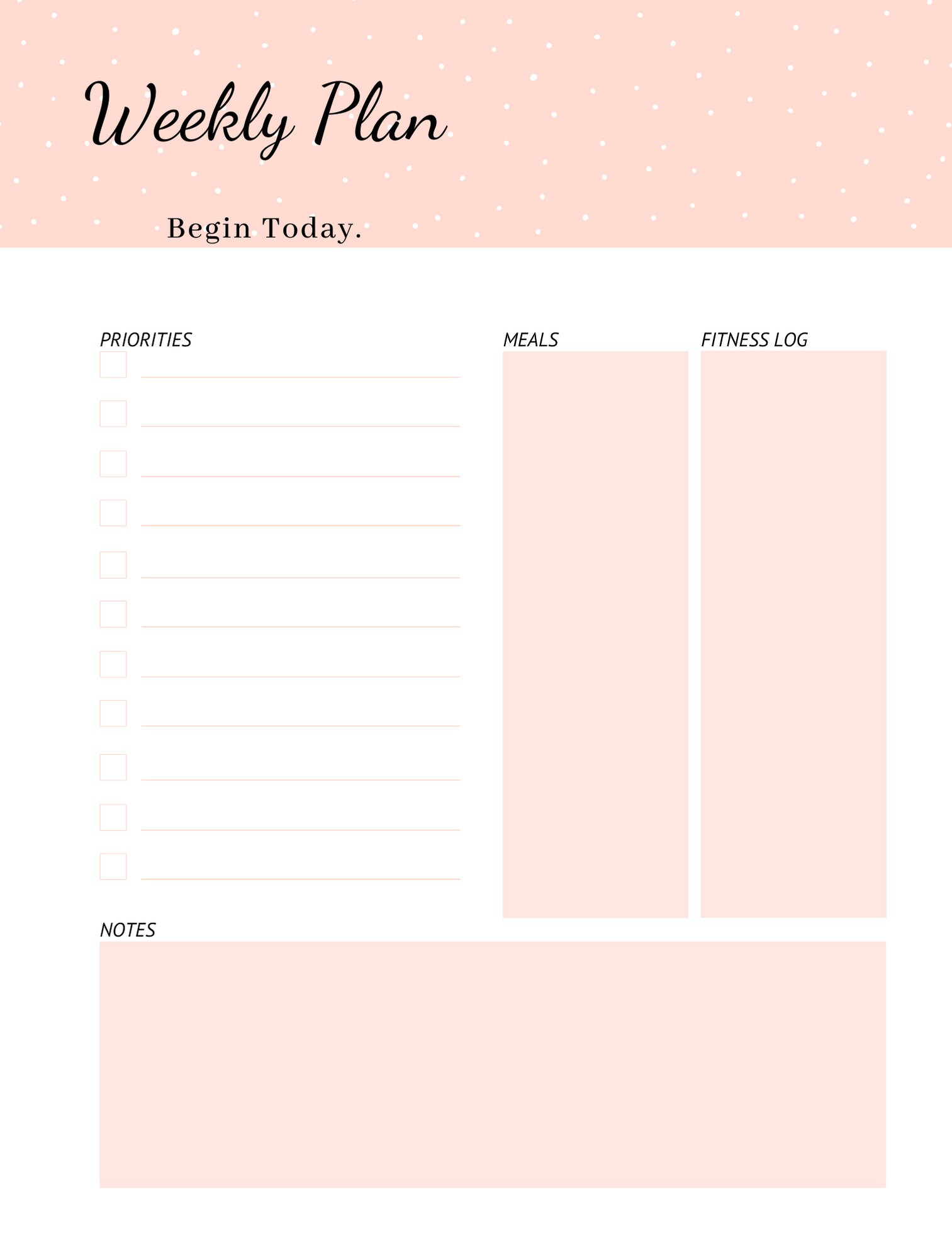 Pink Polka Dot Planner Printable - Etsy