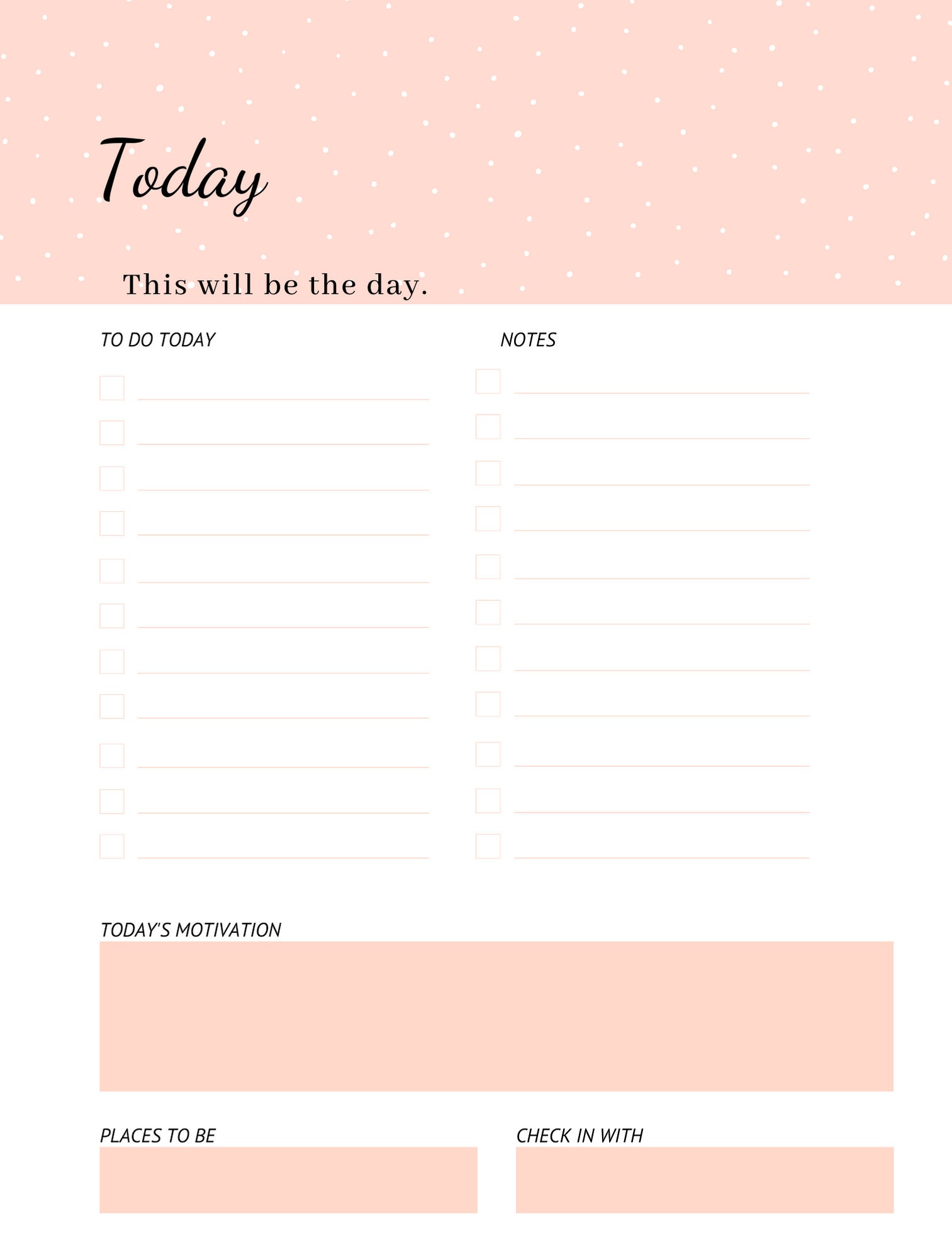 Pink Polka Dot Planner Printable - Etsy