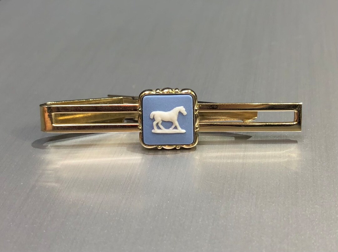 Classic Horse Tie Clip Wedgwood Stratton Vintage Blue Jasperware - Etsy