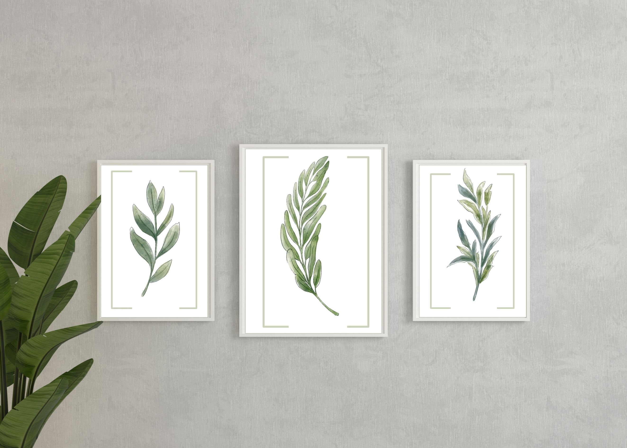 Poster Set "herbal Harmony": A Soft and Elegant A4 Poster Set in Tender ...