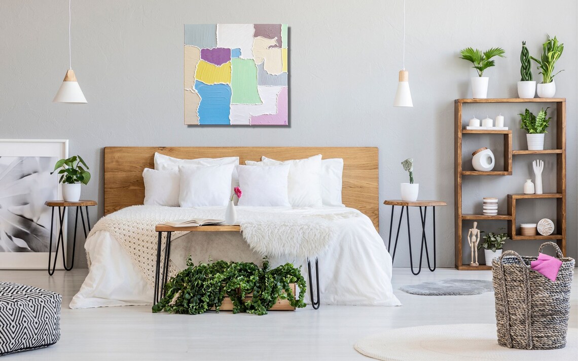 Abstract Painting soft Geometry, Abstract Painting, Acryl on Canvas ...