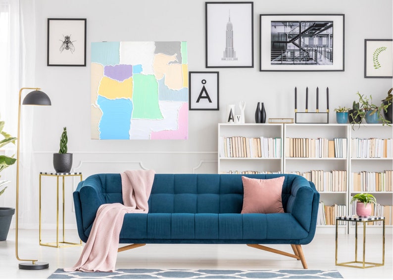 Abstract Painting soft Geometry, Abstract Painting, Acryl on Canvas ...