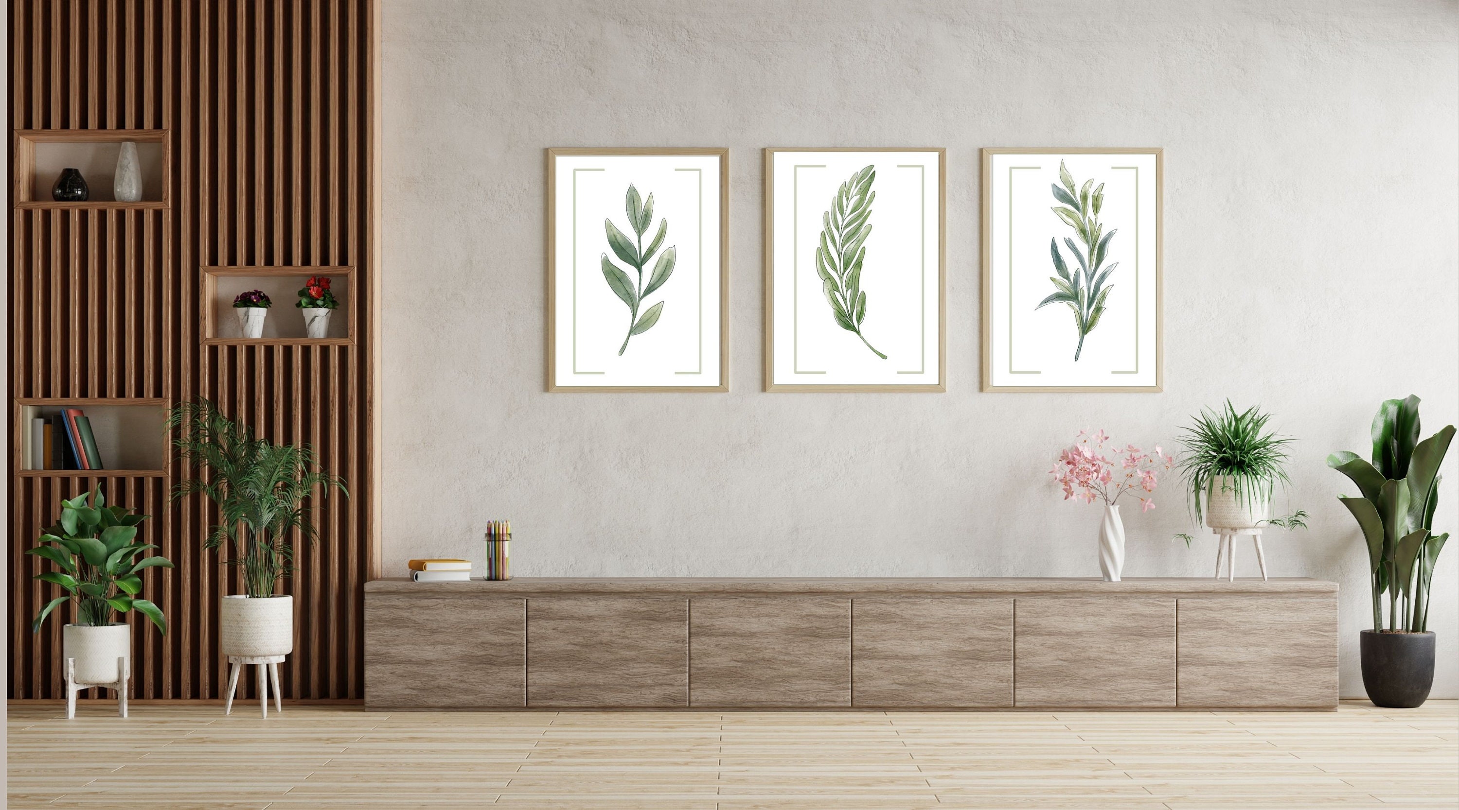 Poster Set "herbal Harmony": A Soft and Elegant A4 Poster Set in Tender ...