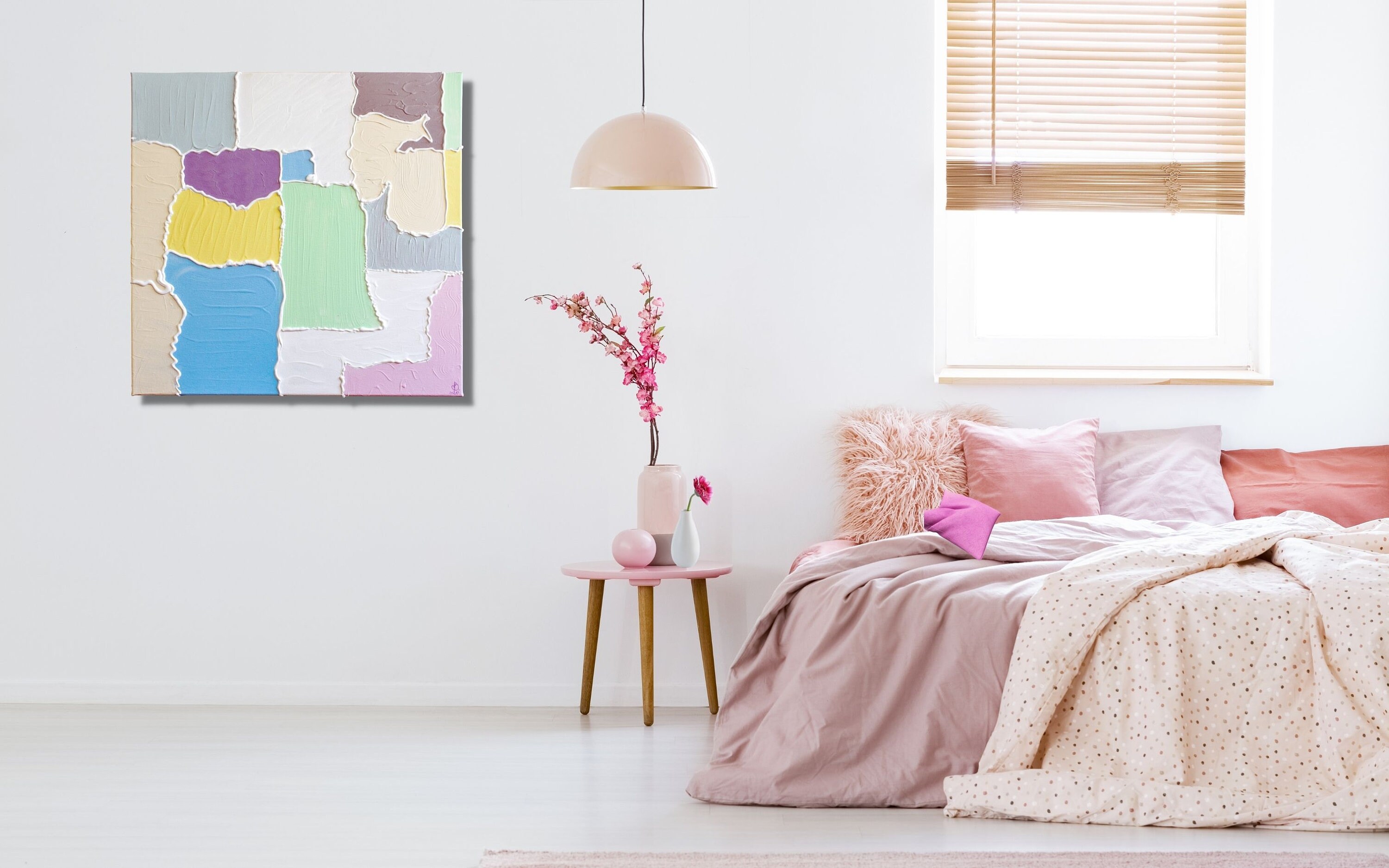 Abstract Painting soft Geometry, Abstract Painting, Acryl on Canvas ...