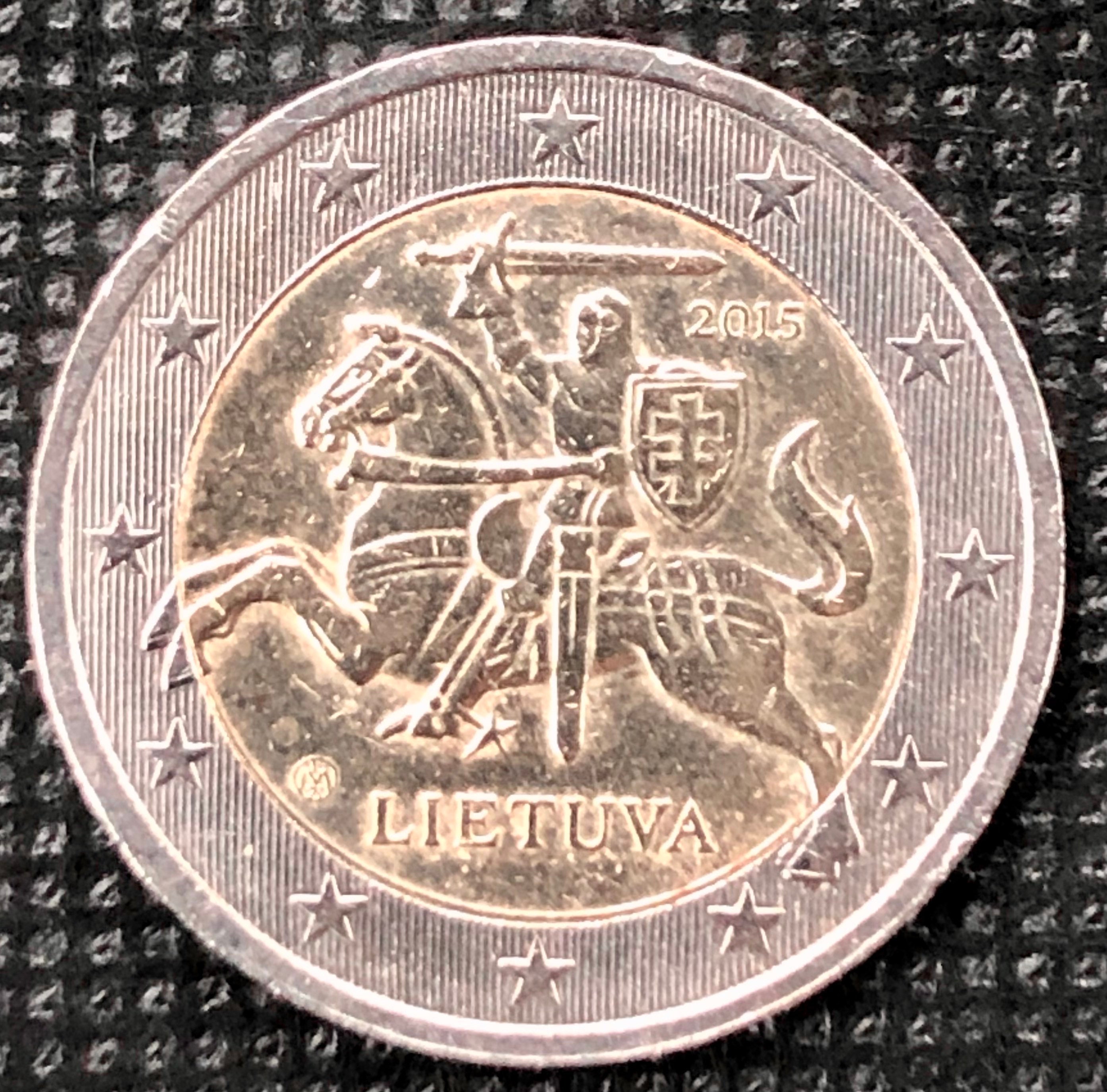 Coin 2 Euro Lietuva Lithuania 2015 - Lietuva 2015 - Knight of Vytis - Etsy