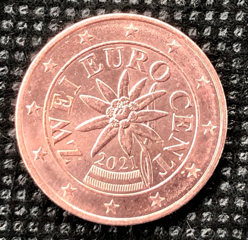 Coin 2 eurocent Austria 2021 - Etsy Italia