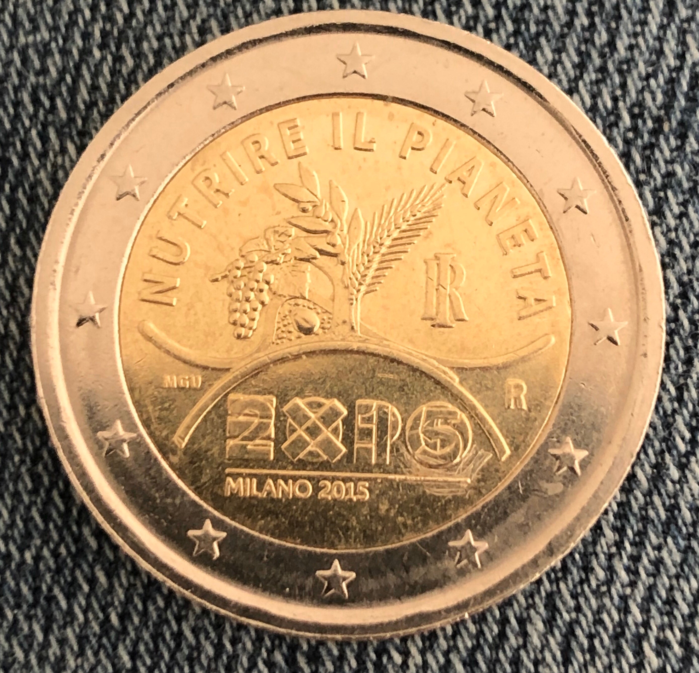 Coin 2 Euro Italy Italia 2015 Commemorative EXPO Milan - Feeding the ...