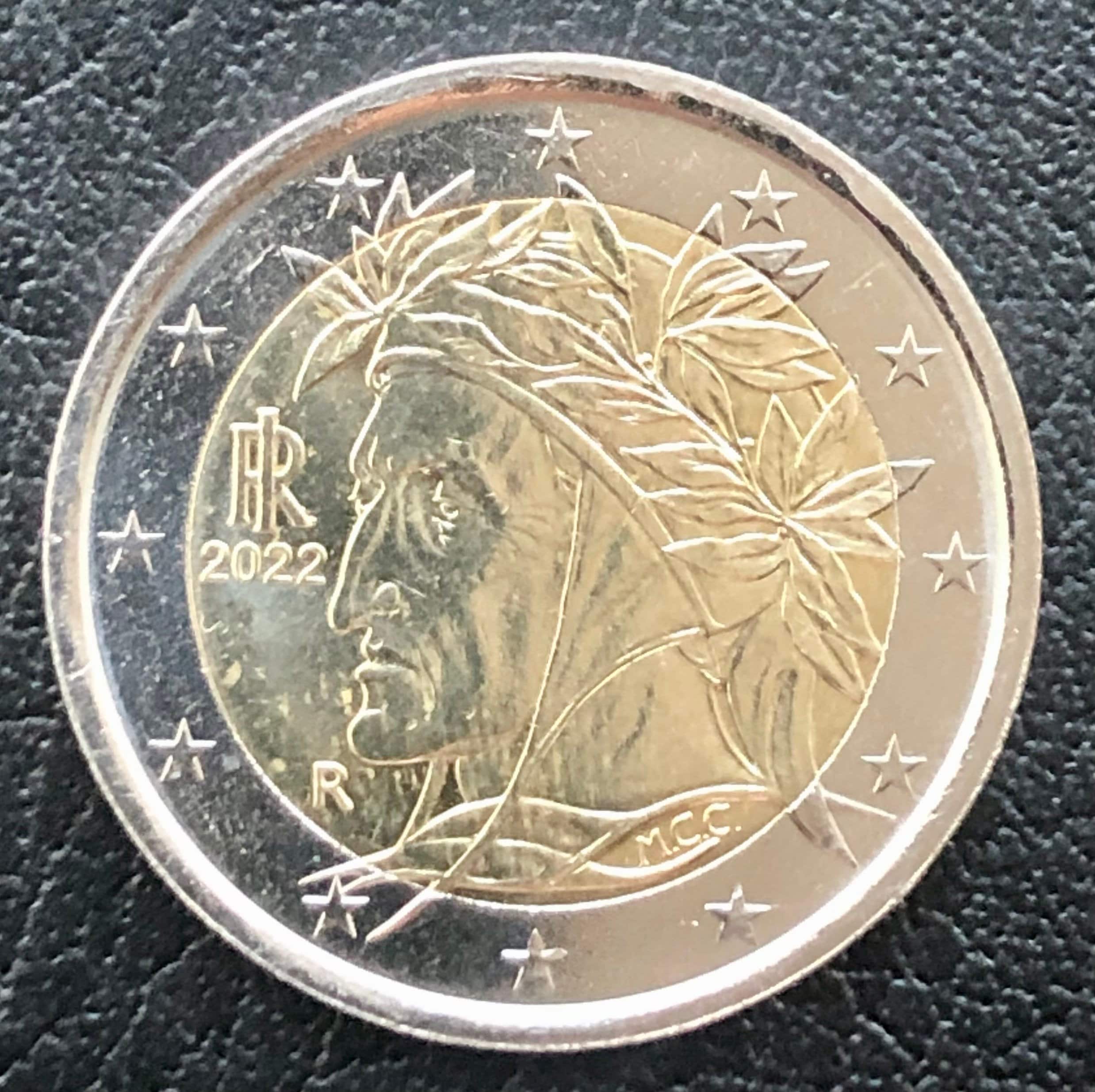 Pièce 2 euros Italie 2022 - Dante Alighieri - Etsy France