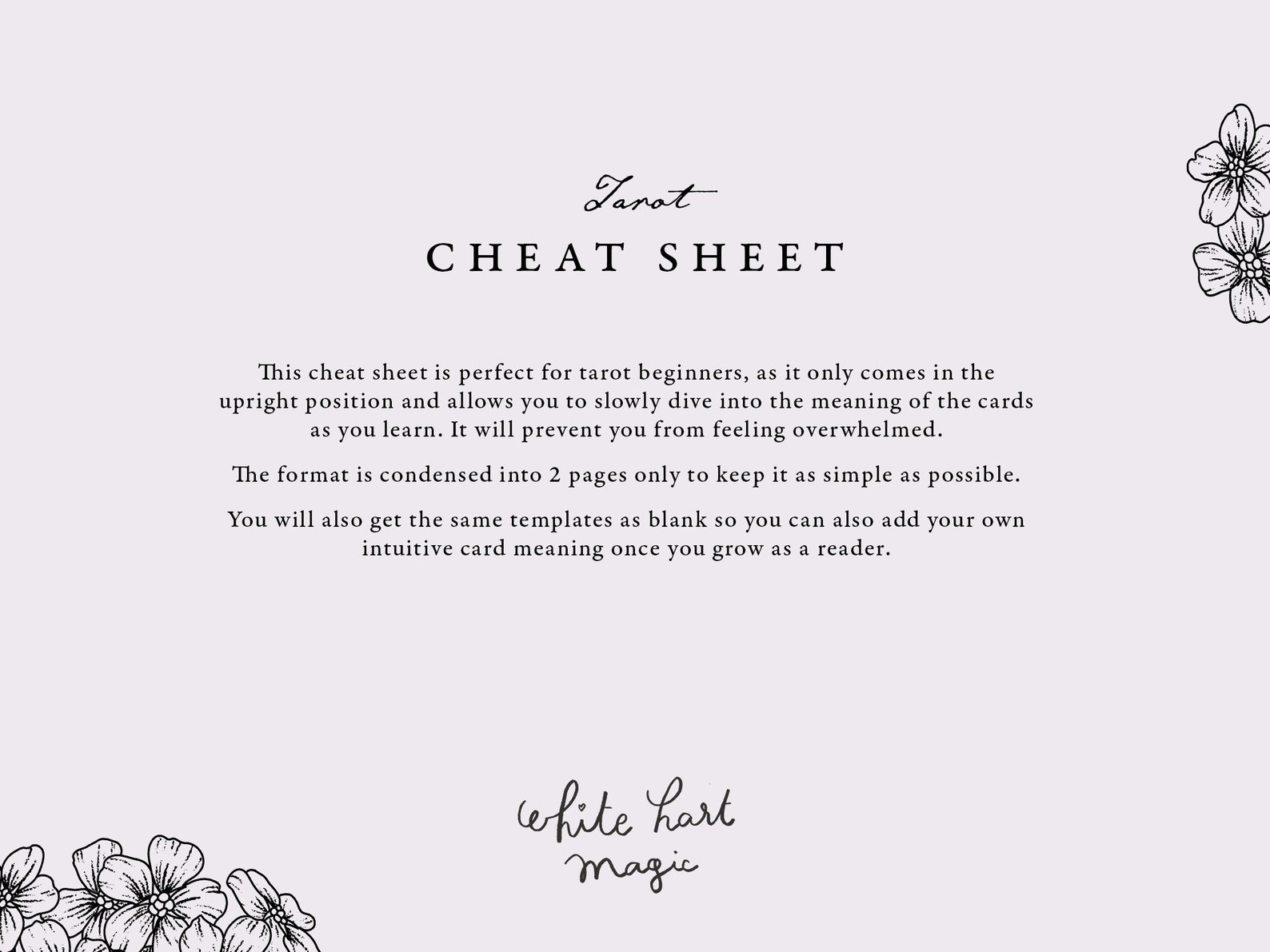 Tarot Keywords Cheat Sheet for Beginners - Tarot Keywords - Digital ...