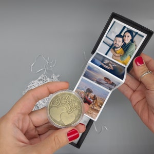 Personalised Photo Pull up Gift Box With Love You Coin for Birthday ...