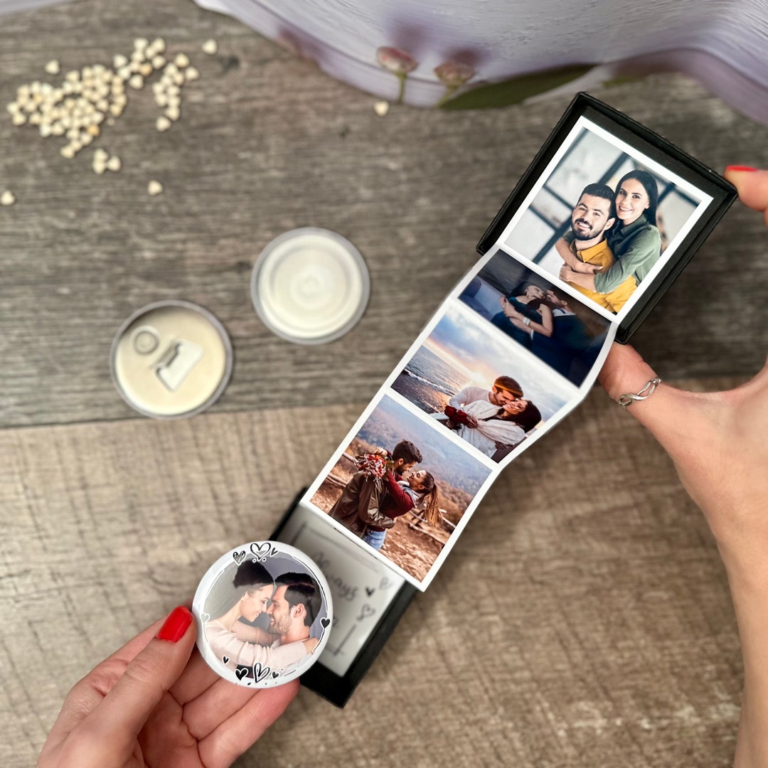 Personalised Love You Photo Pull-up Box With a Magnet, Mirror or Magnet ...