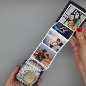 Personalised Photo Pull up Gift Box With Love You Coin for Birthday ...