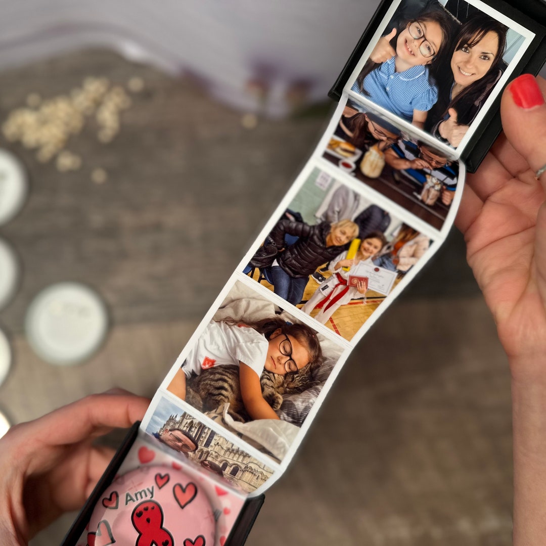 Personalised Girls Photo Pull-up Box With a Birthday Badge Gift for a ...