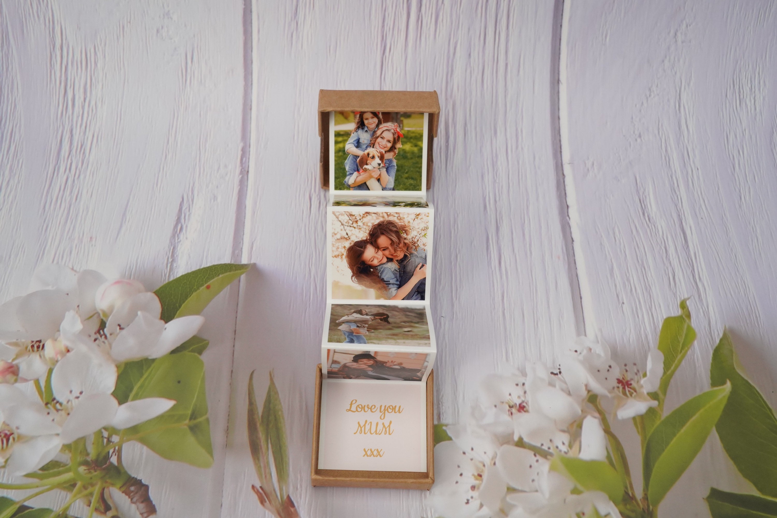 Personalised photo pull up gift box for Mothers birthday or | Etsy