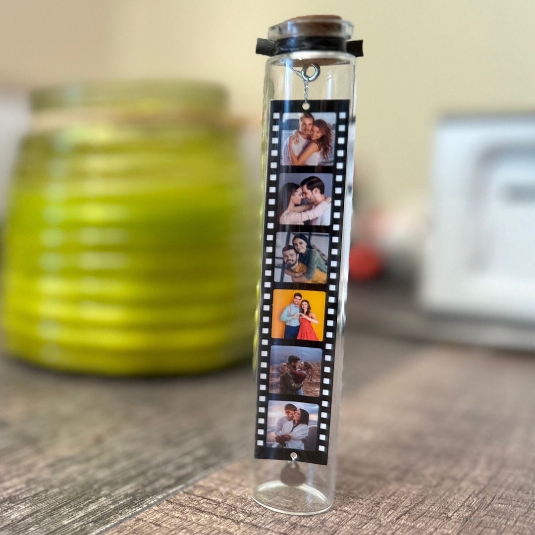Mini Photo Strip Love Gift - Personalised Message in a Glass Bottle ...