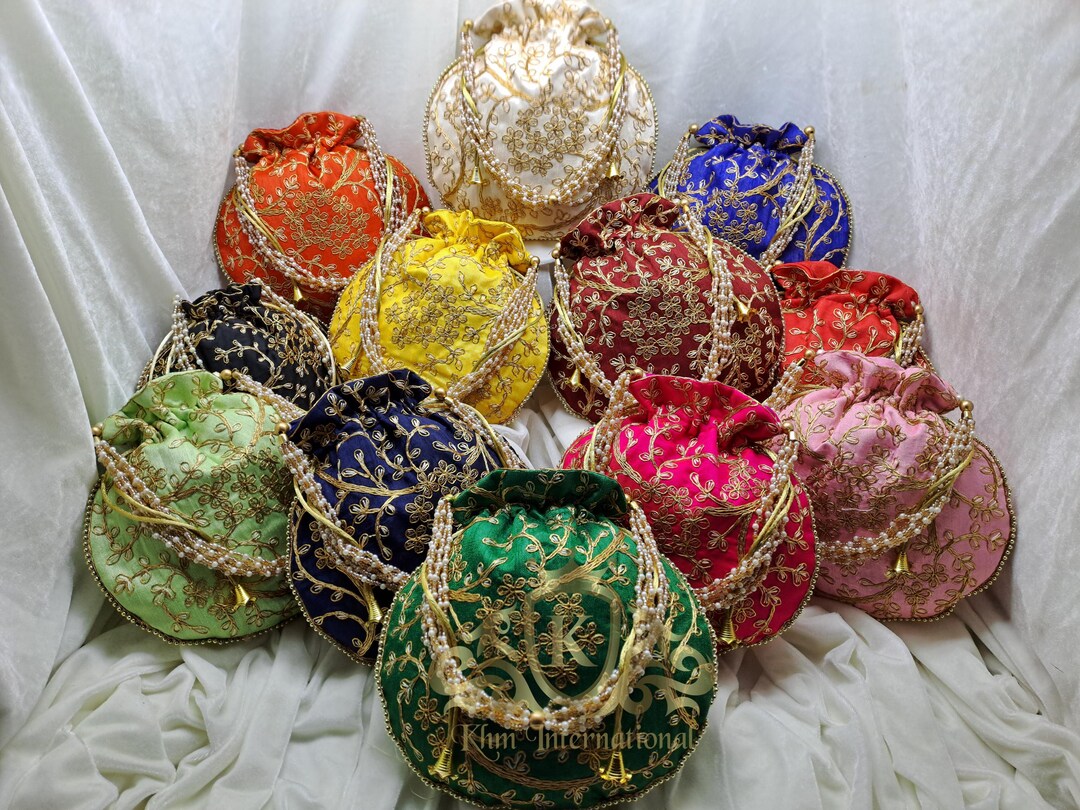 Assorted Embroidered Indian Pouches for Special Occasions Handmade Gift ...