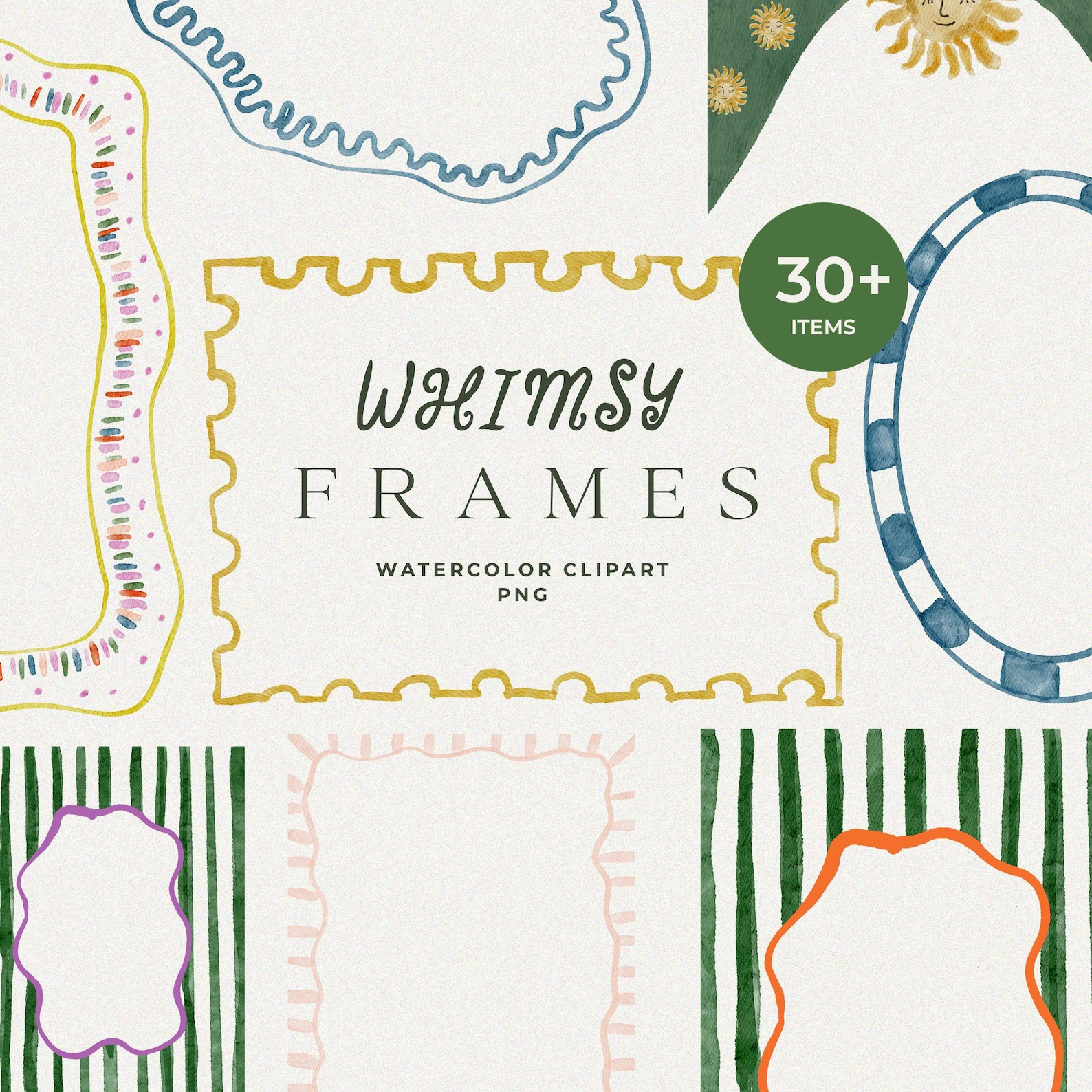 Whimsical Watercolor Frames - Whimsical Frames PNG - Hand Drawn ...