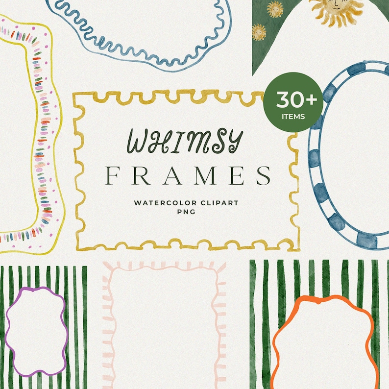 Whimsical Watercolor Frames - Whimsical Frames PNG - Hand Drawn ...