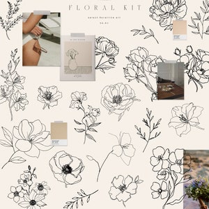 Modern Flower Clip Art - Fine Art Wedding Flower PNG - Modern Flower ...